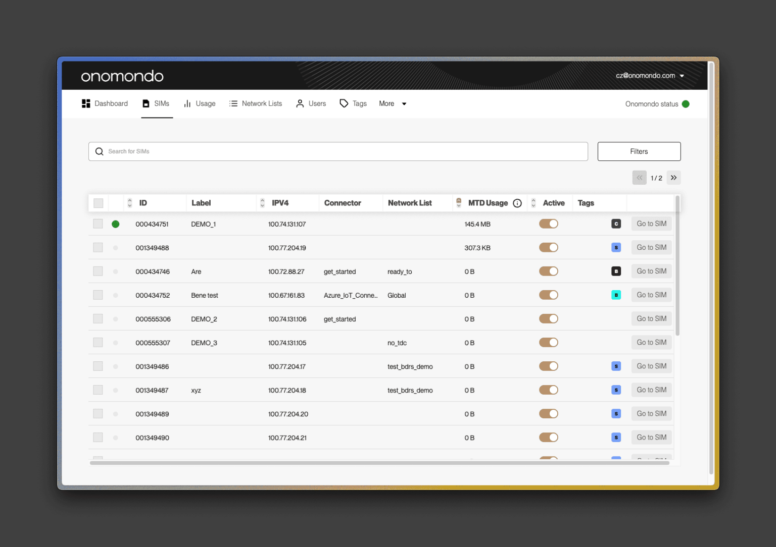 Product Updates - Onomondo